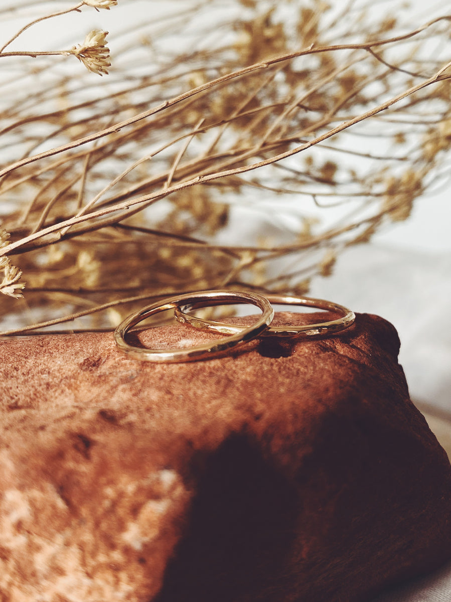 Gold Fill Hammered Stacking Ring – Rising Sun Apotheca